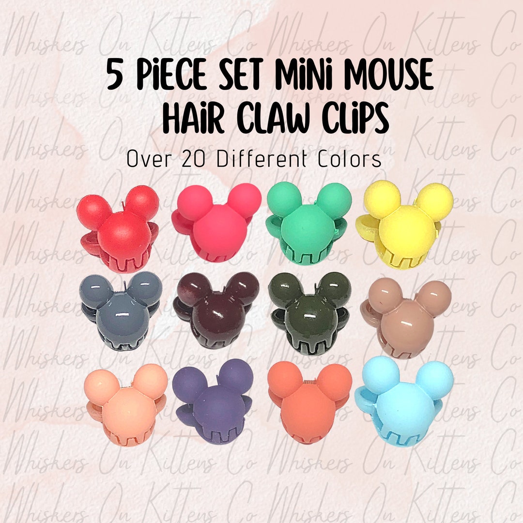 5 Piece Colorful Miniature Mickey Mouse Claw Hair Clips Set - Etsy