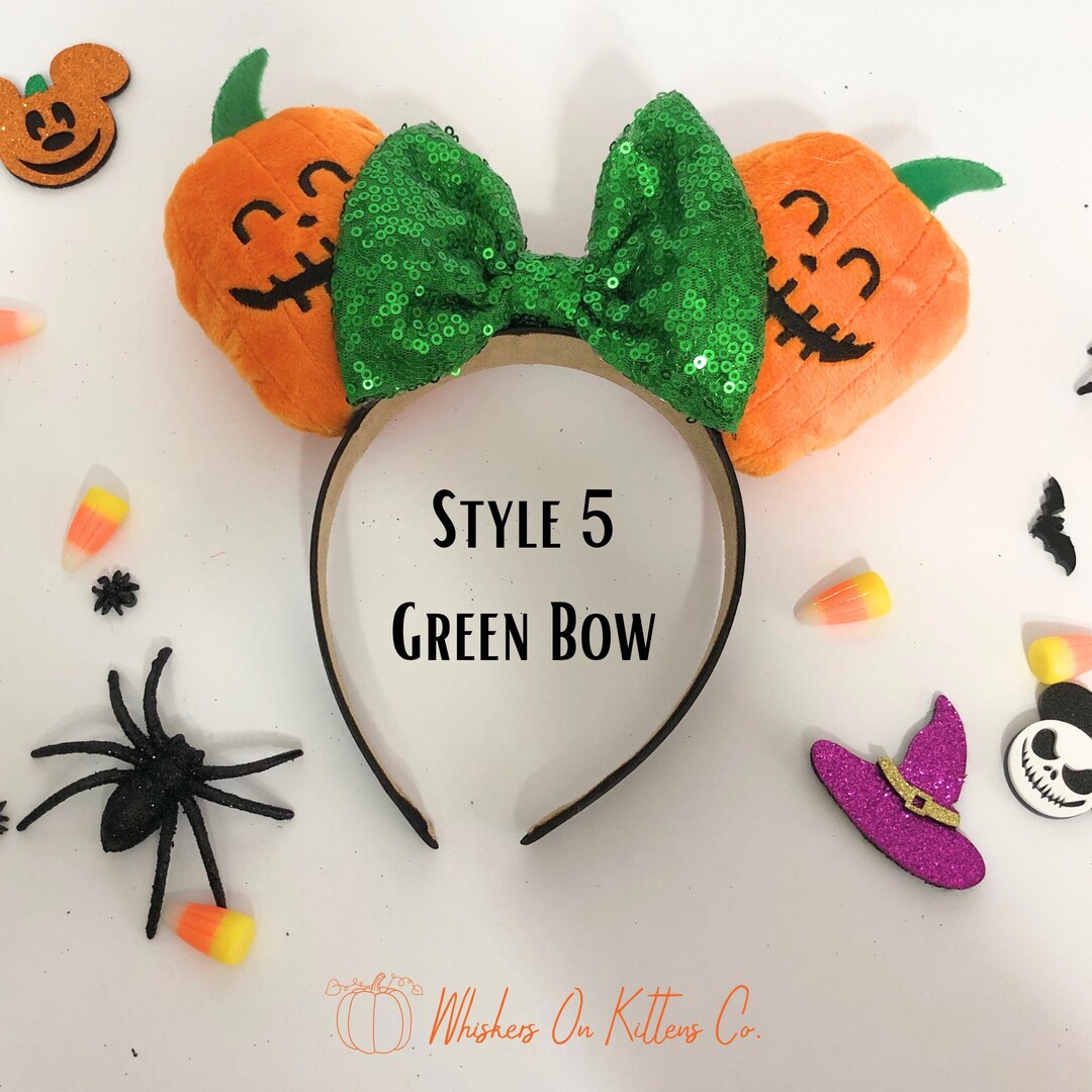 Plush Jack-o-lantern Mickey Pumpkin Style Mouse Ears Headband for ...