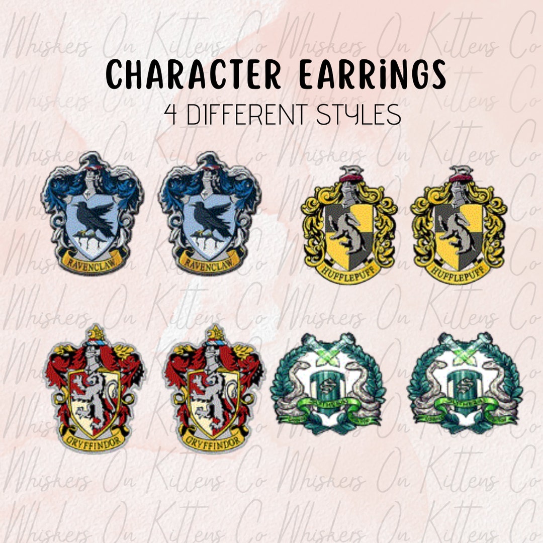 Magic Wizard School Crest Character Stud Earrings - Etsy