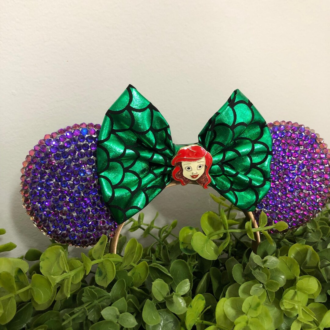Rhinestone Covered Mermaid Theme Minnie Mouse Ears Headband -NEW ...