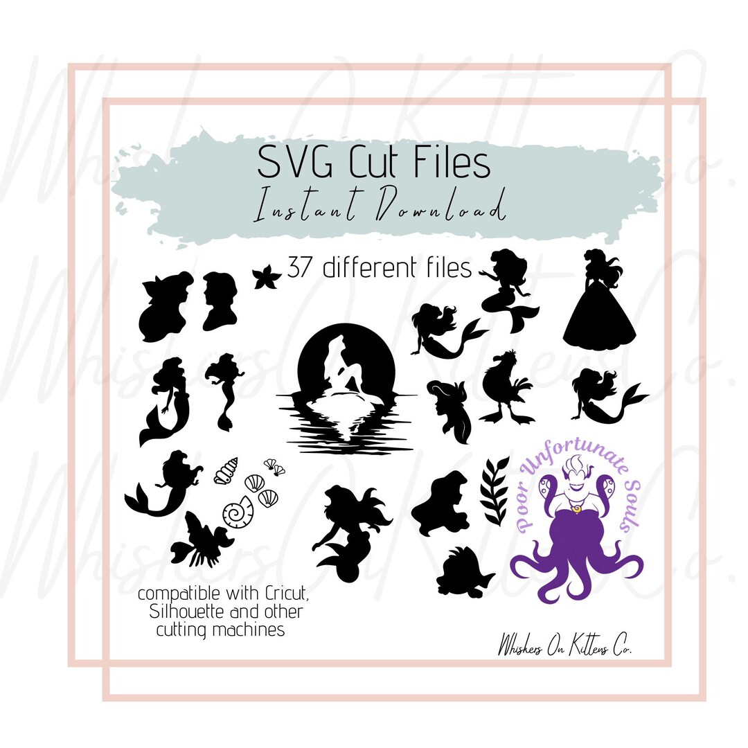 Little Mermaid SVG Digital Files - Instant Download - Etsy