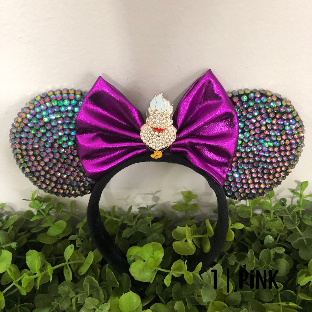Rhinestone Covered Sea Witch Villain Ursula Minnie Mouse Ears Headband ...
