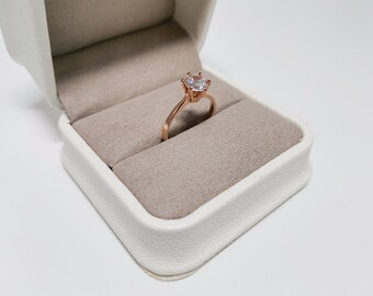 Leather White Ring Box - Etsy