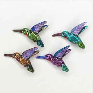 Hummingbird Bead/embellishment-hand Painted-cast Metal-sd 170 - Etsy