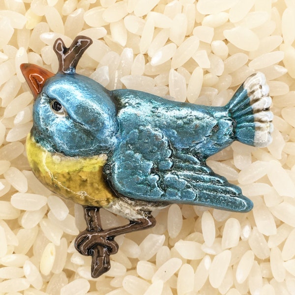Blue Bird Pin - Etsy