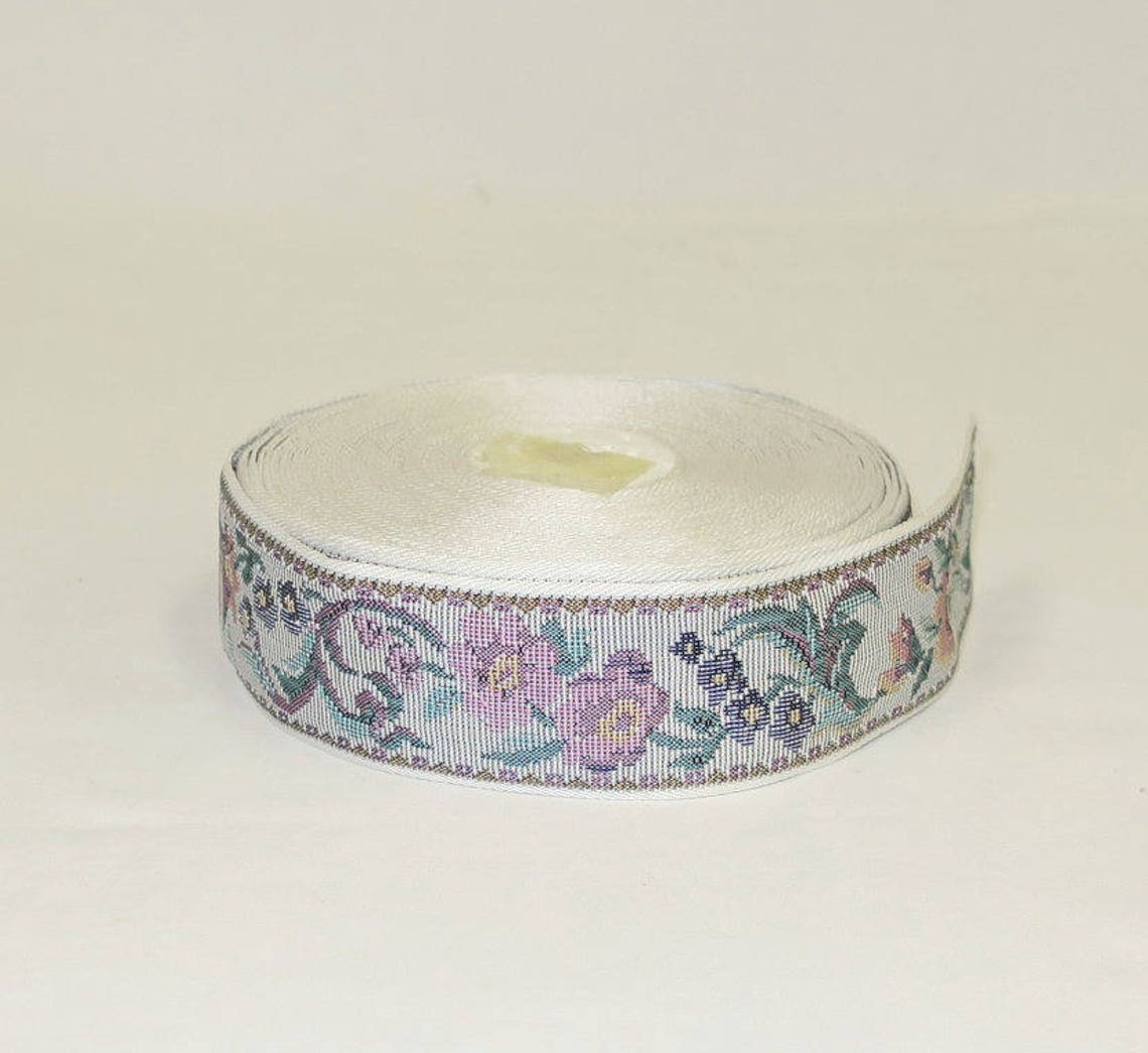 Multi-Colored Floral Jacquard Trim 1 & 1/2 wide Trim | Etsy