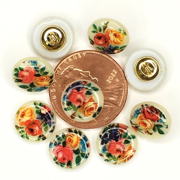 10mm Floral Buttons - Etsy