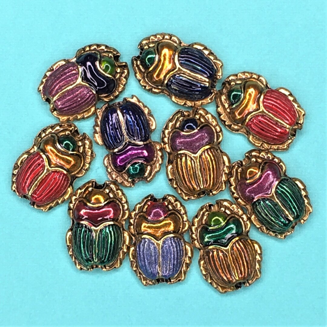 Cast Metal Scarab Beetle Sew Down - Only 1 Red Left - SD 1353 - Etsy