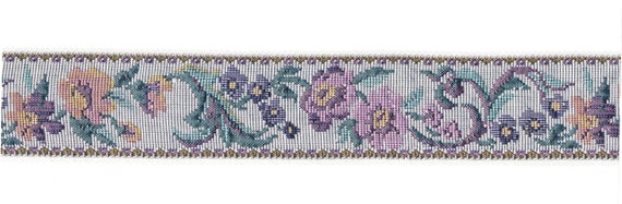 Multi-colored Floral Jacquard Trim 1 & 1/2 Wide Trim - Etsy