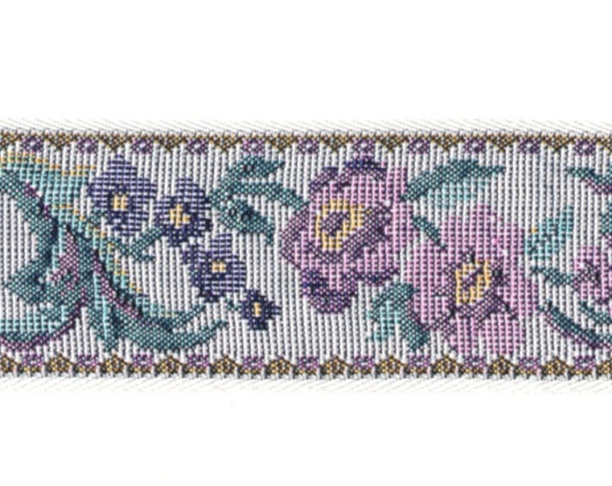 Multi-colored Floral Jacquard Trim 1 & 1/2 Wide Trim 41 - Etsy