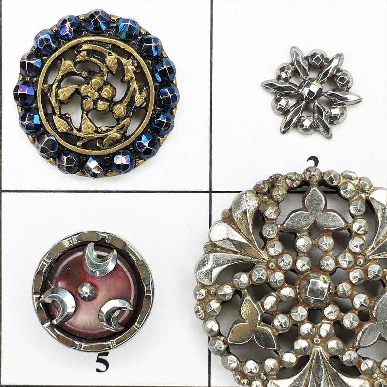 Fancy Antique Metal Buttons - 1/2" to 1 + 1/8" in Size - Board 19 - Etsy
