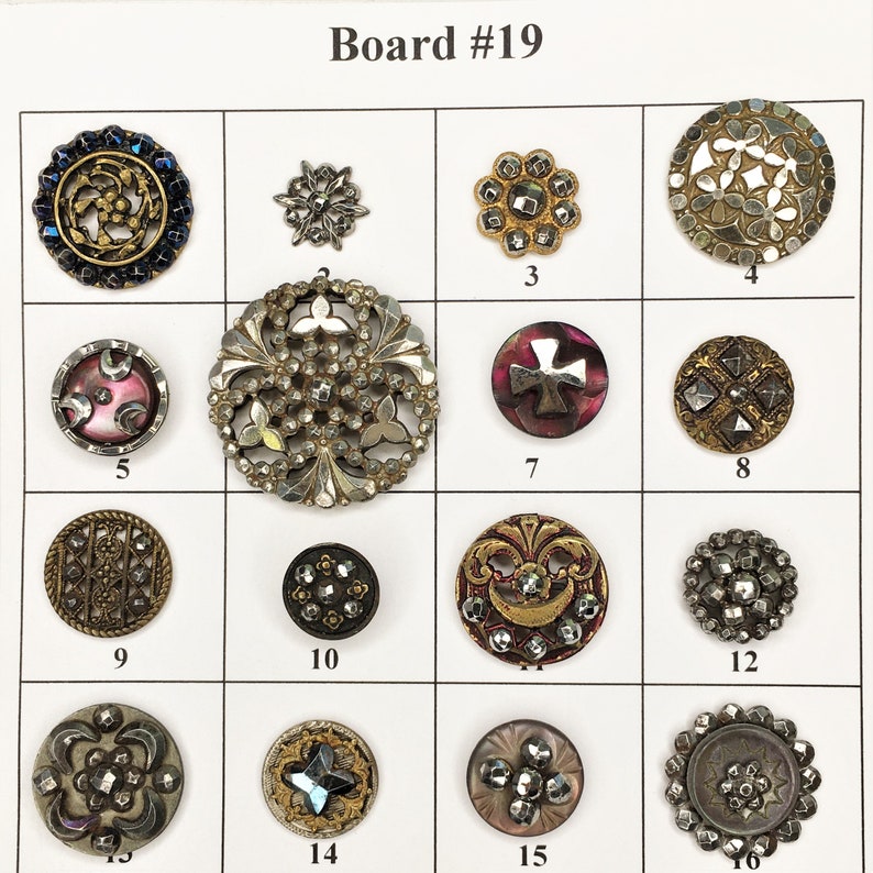 Fancy Antique Metal Buttons - 1/2" to 1 + 1/8" in Size - Board 19 - Etsy