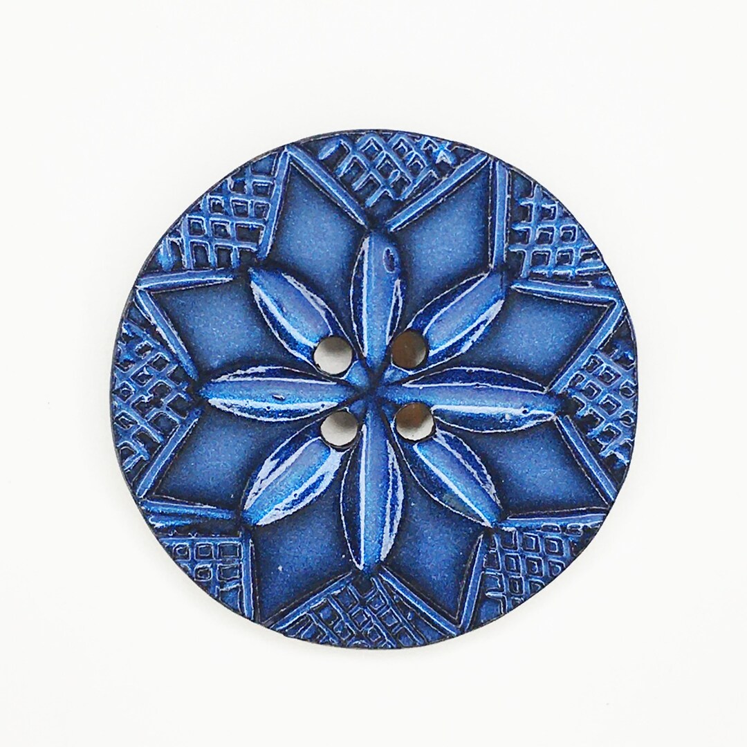 2 Vintage Metal Reproduction Buttons- AR-427 Blue - Etsy