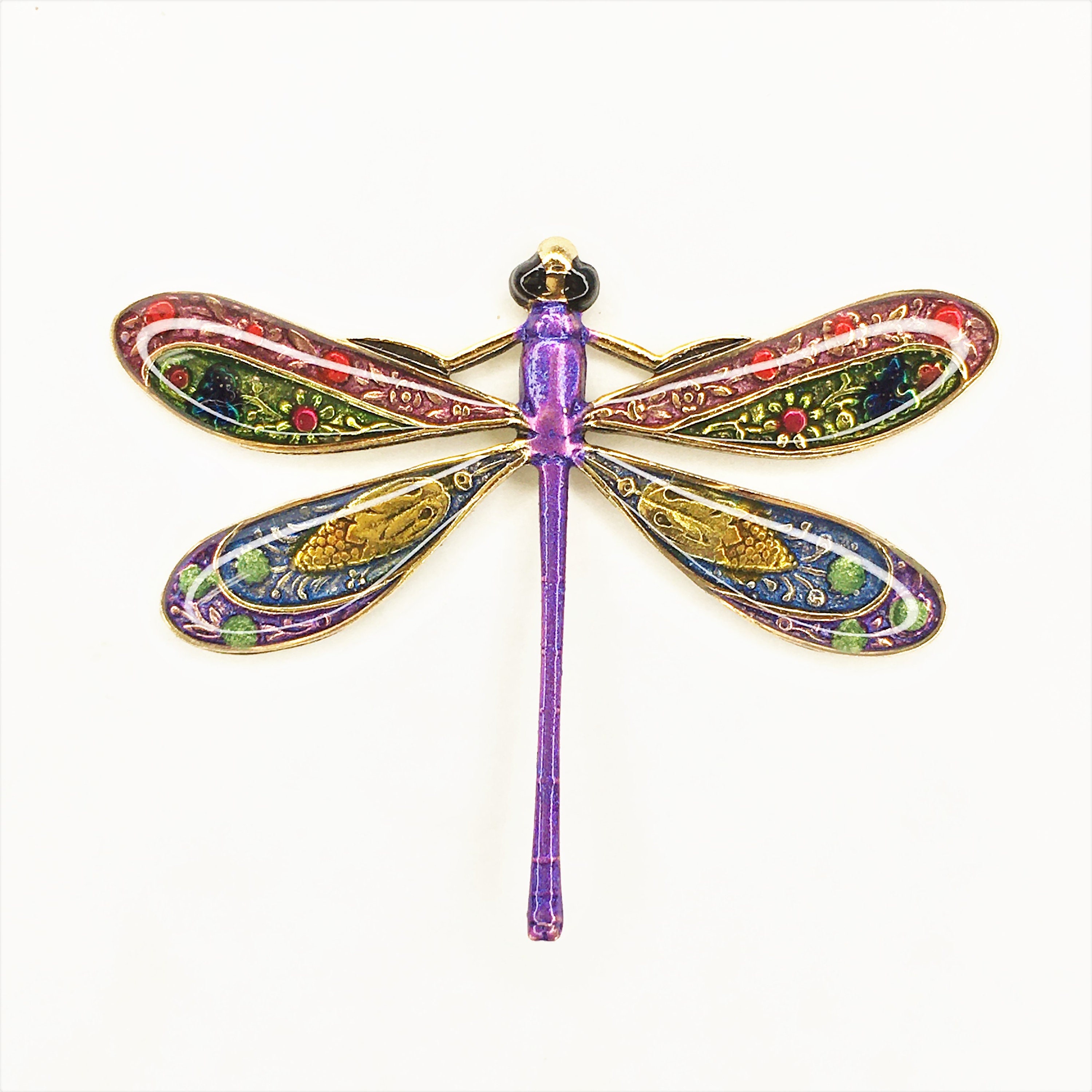 Large Metal Dragonfly Embellishment Hand painted with Resin | Etsy