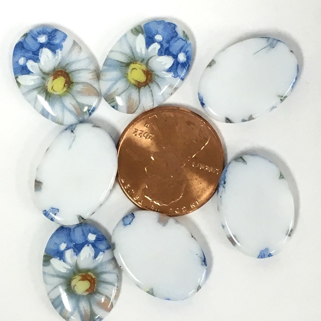 12 Pcs. of 18 X 13mm Porcelain Oval, Daisy Cabochon VB 102 - Etsy