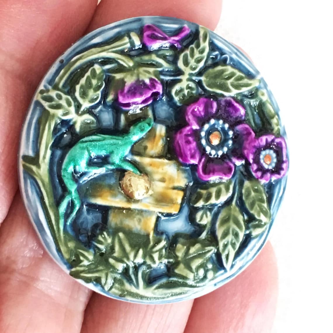 Lizard on the Fence-button or Cabochon-as 1067 HP - Etsy
