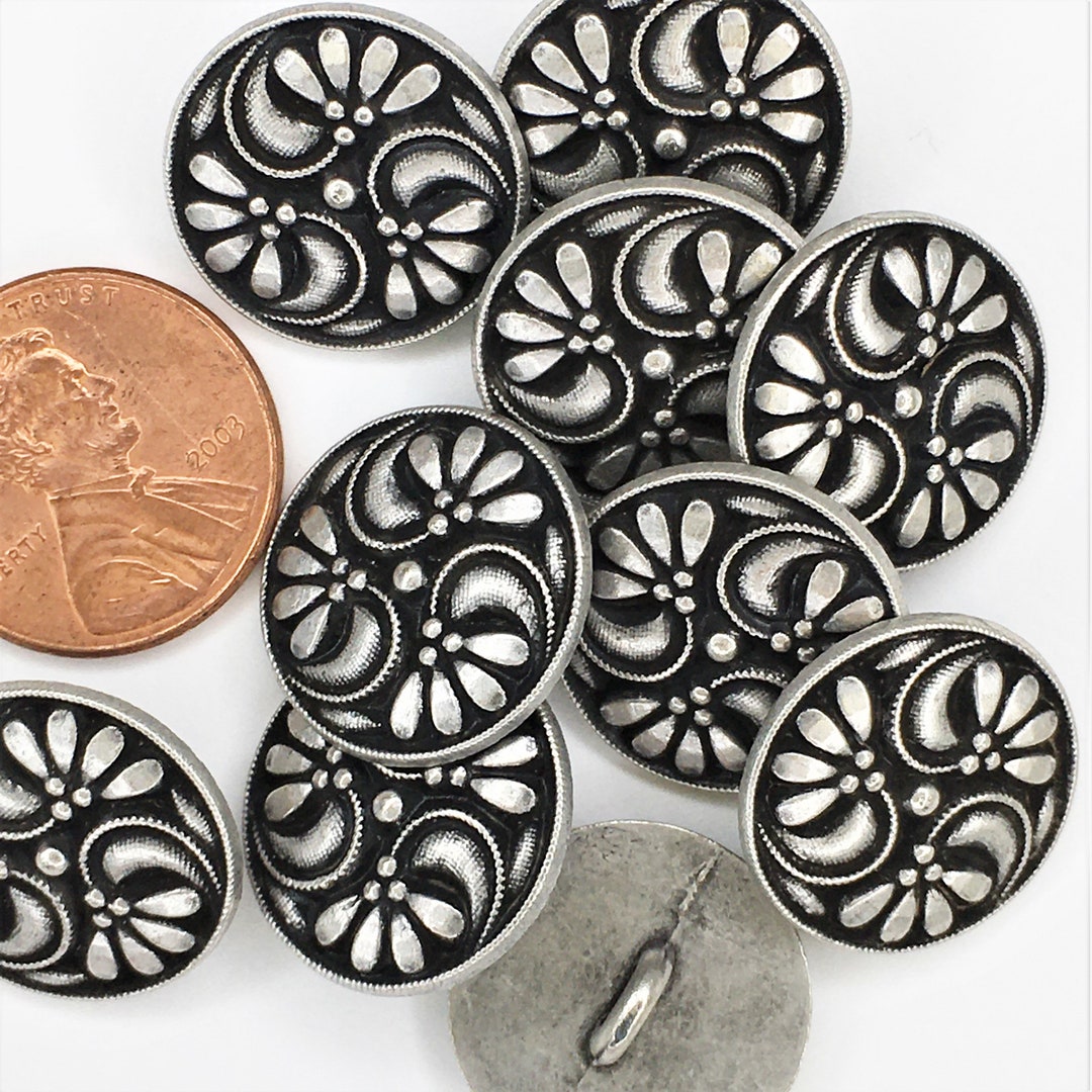 12 Pieces of 18mm, Decorative,cast Metal Buttons -bin 68 - Etsy