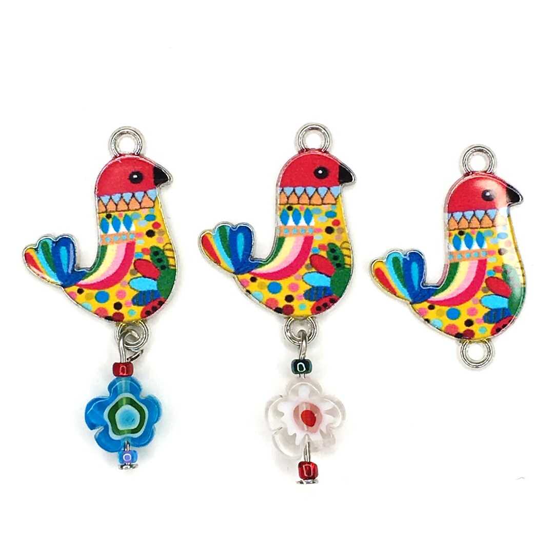 Cast Metal, Red Head Bird Charms - Etsy