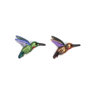 Hummingbird Bead/embellishment-hand Painted-cast Metal-sd 170 - Etsy