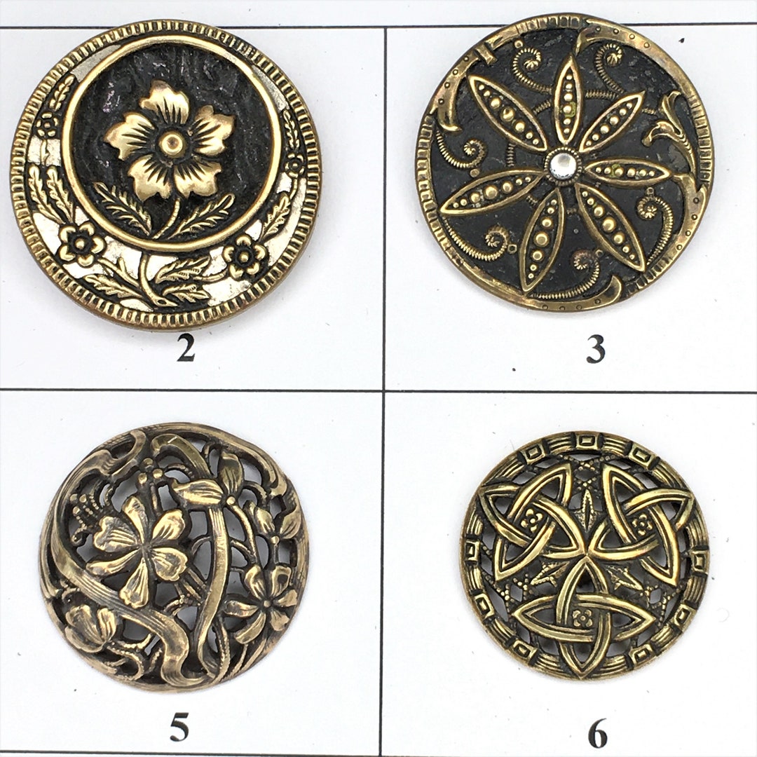 Fancy Antique Metal Buttons - 7/8" to 1 + 1/8" in Size - Board 57 - Etsy