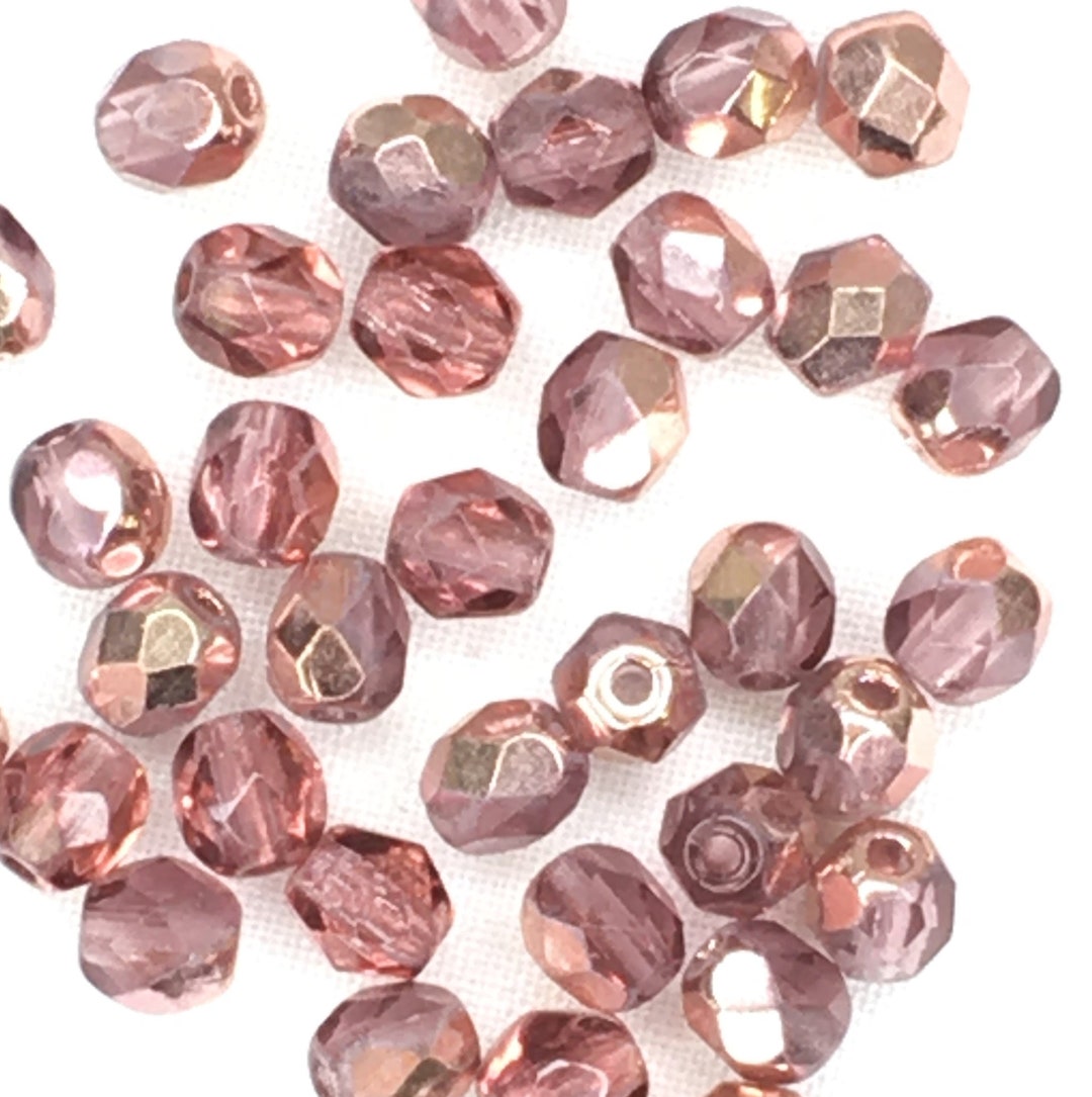 200 Pcs. of 4mm Fire Polish , Rose Gold, Metallic Beads-bin # 165 - Etsy
