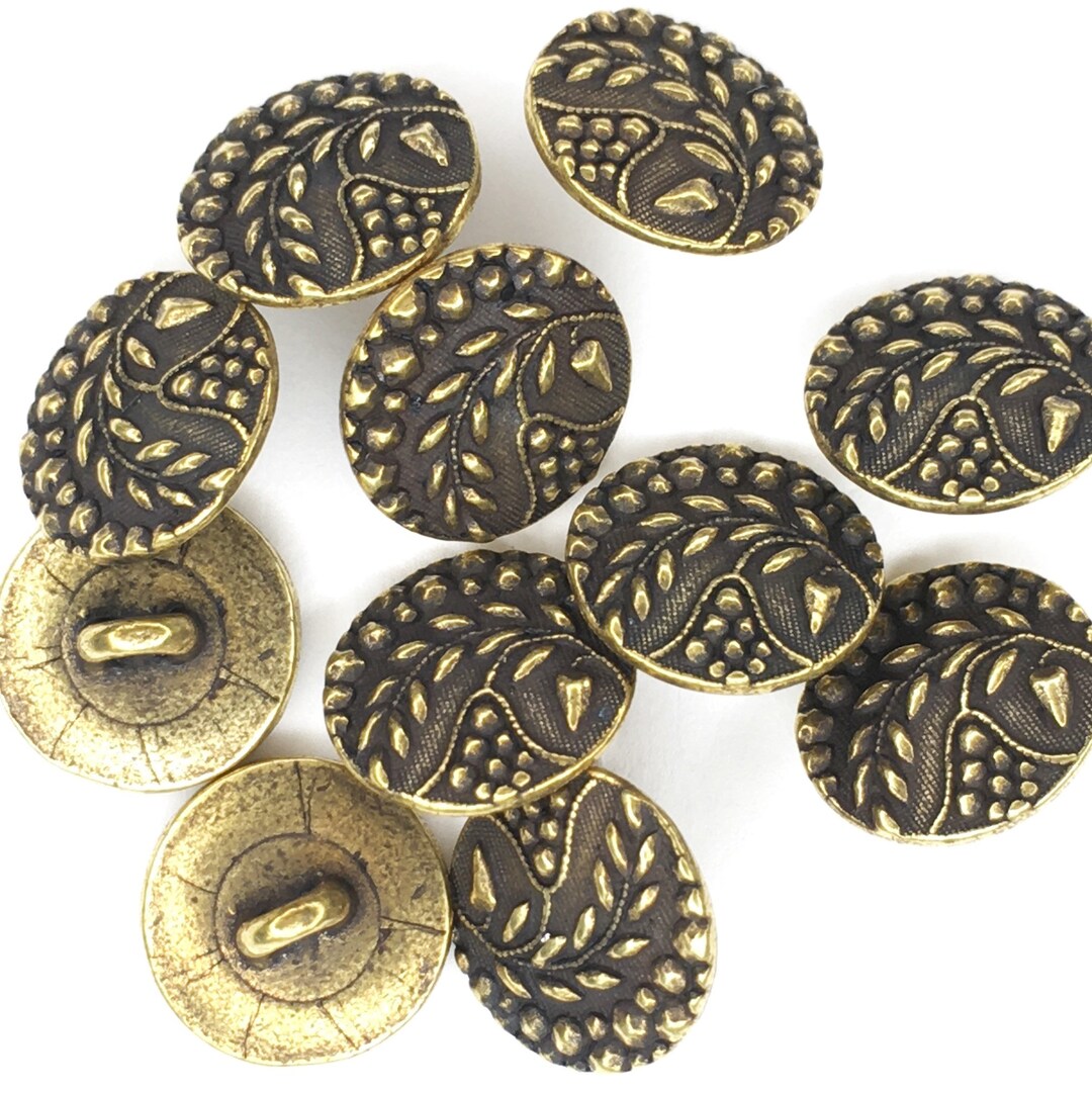 5 Pcs. of 13 Mm, Vintage, Reproduction Button- AR-519 Antique Brass - Etsy