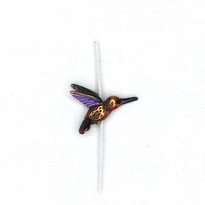 Hummingbird Bead/embellishment-hand Painted-cast Metal-sd 170 - Etsy