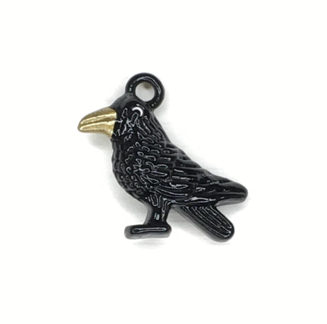 Black Crow, Cast Metal Charm-3d- C-1475 - Etsy