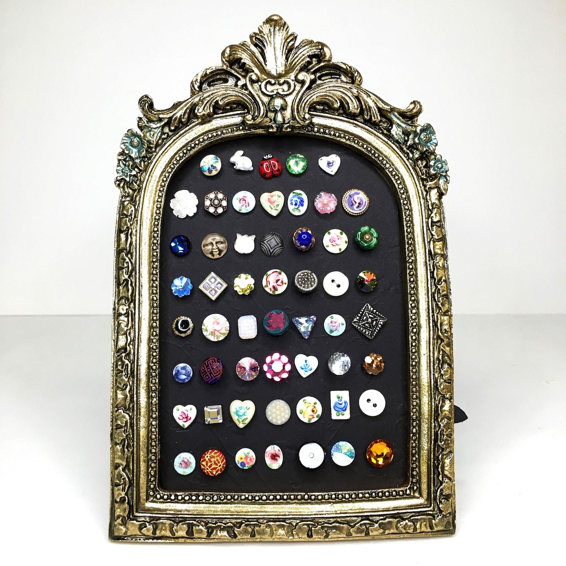 Frame With 54 Antique and Vintage, Buttons-small and Diminutive-no. 8 ...