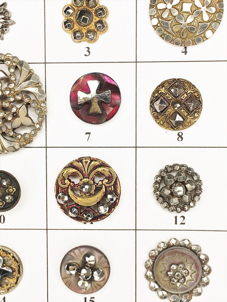 Fancy Antique Metal Buttons - 1/2" to 1 + 1/8" in Size - Board 19 - Etsy