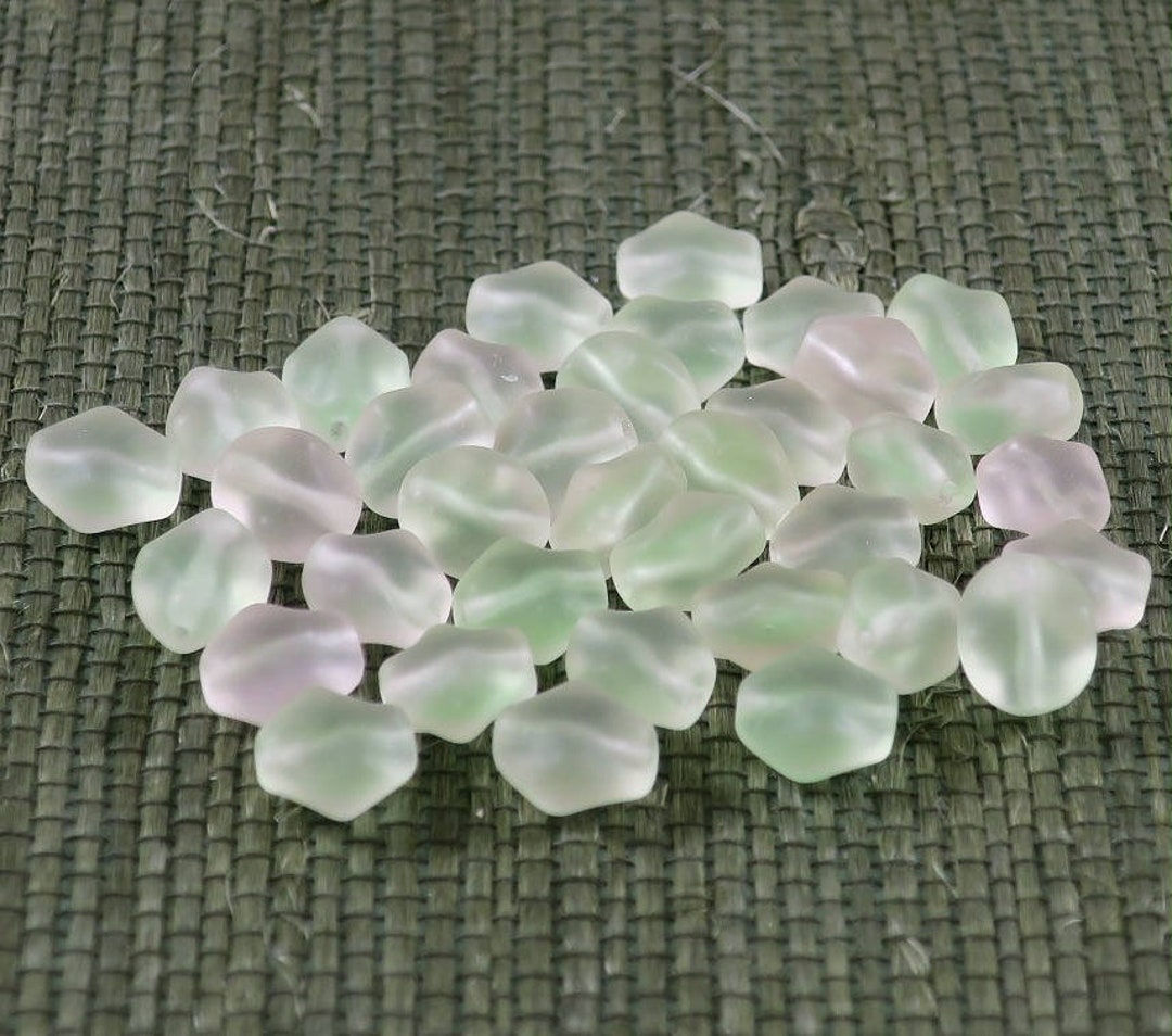 8 X 9 Mm Pale Rose and Pale Lemon/lime Frosted Glass Beads - Etsy