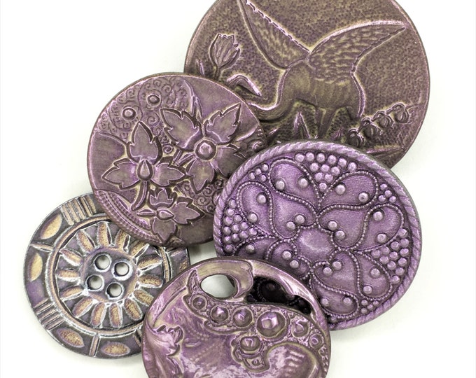 5 Pcs. of Cast Metal Antique Reproduction Buttons/cabochons-dusty ...