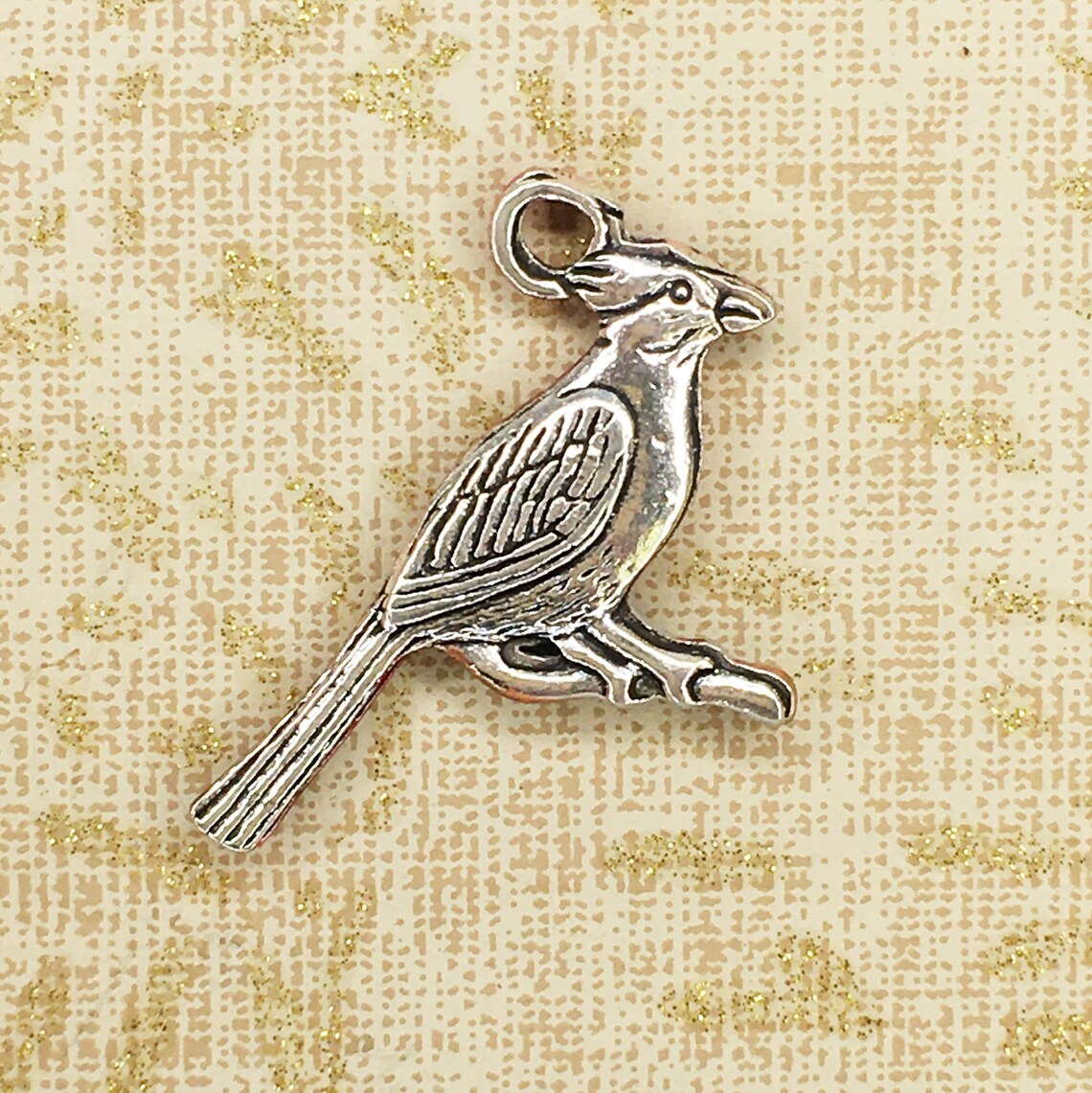 Red Cardinal Hand Painted Cast Metal Charm-c-809 - Etsy