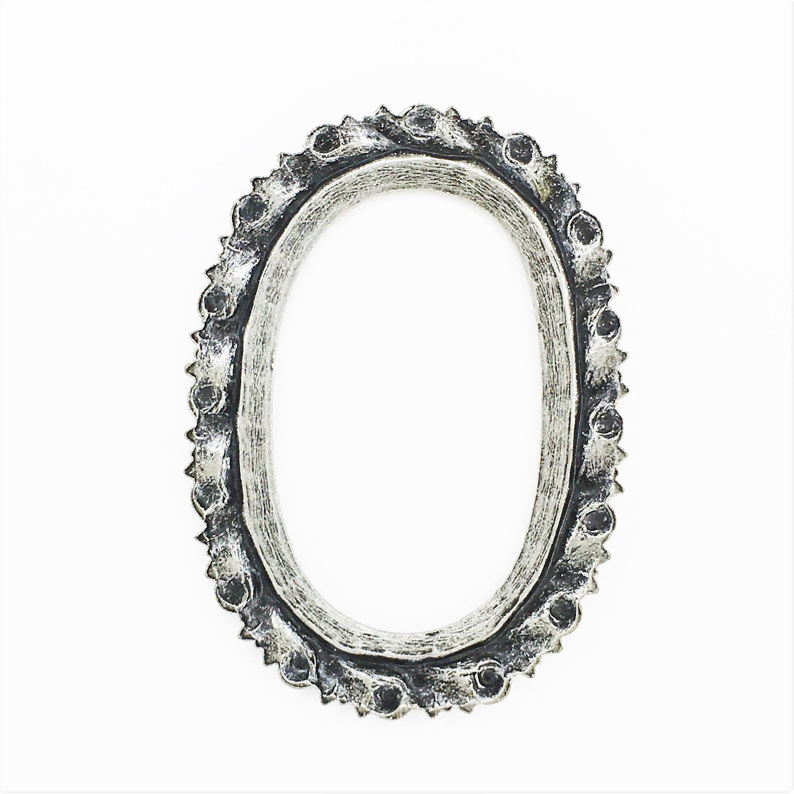 Miniature, Ornate, Oval Filigree Frame - Antique Pewter- 2 for 3.25-bin ...