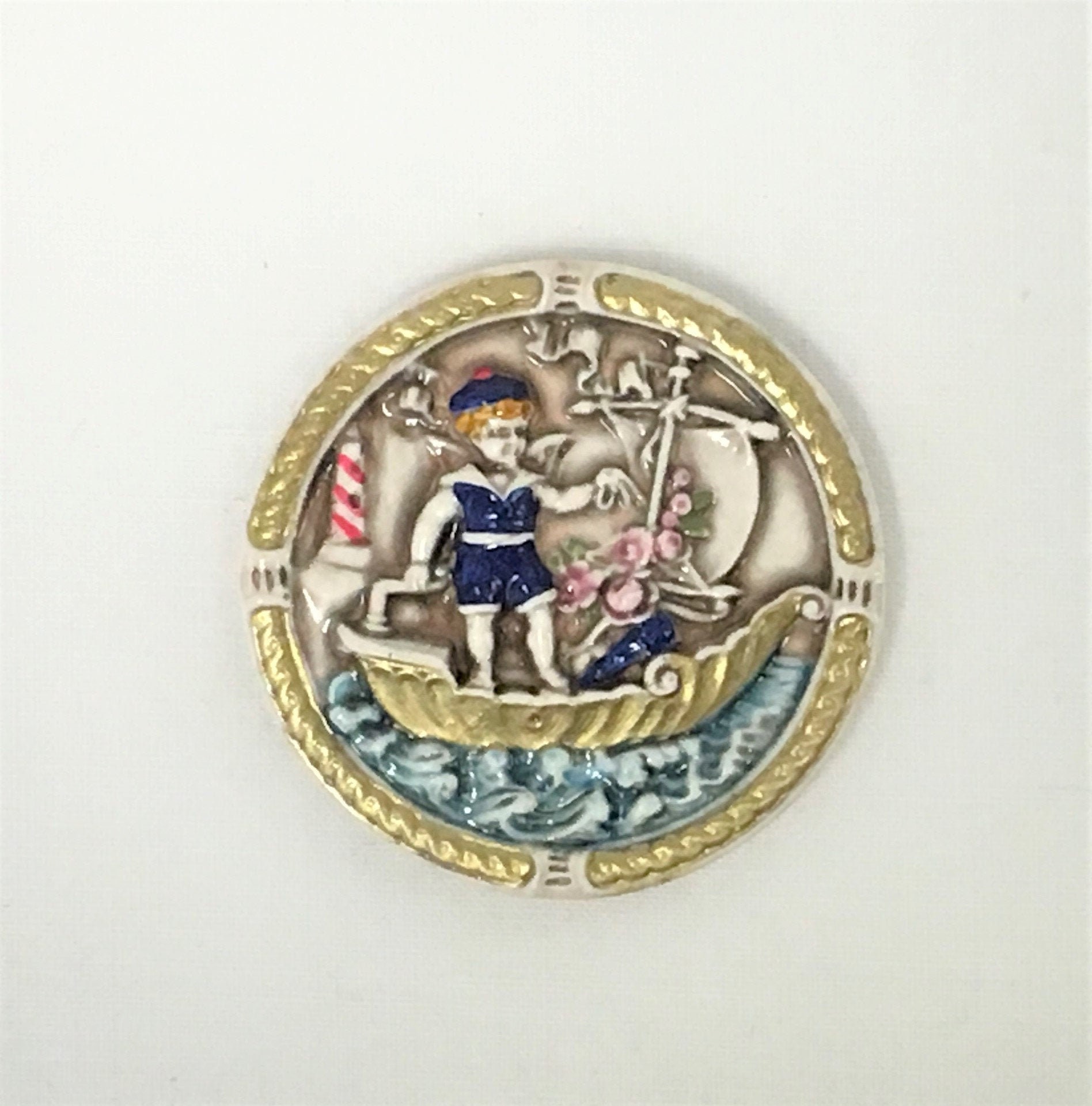 Sailor Boy on the Sea-Button or Cabochon-HPAS-108 | Etsy