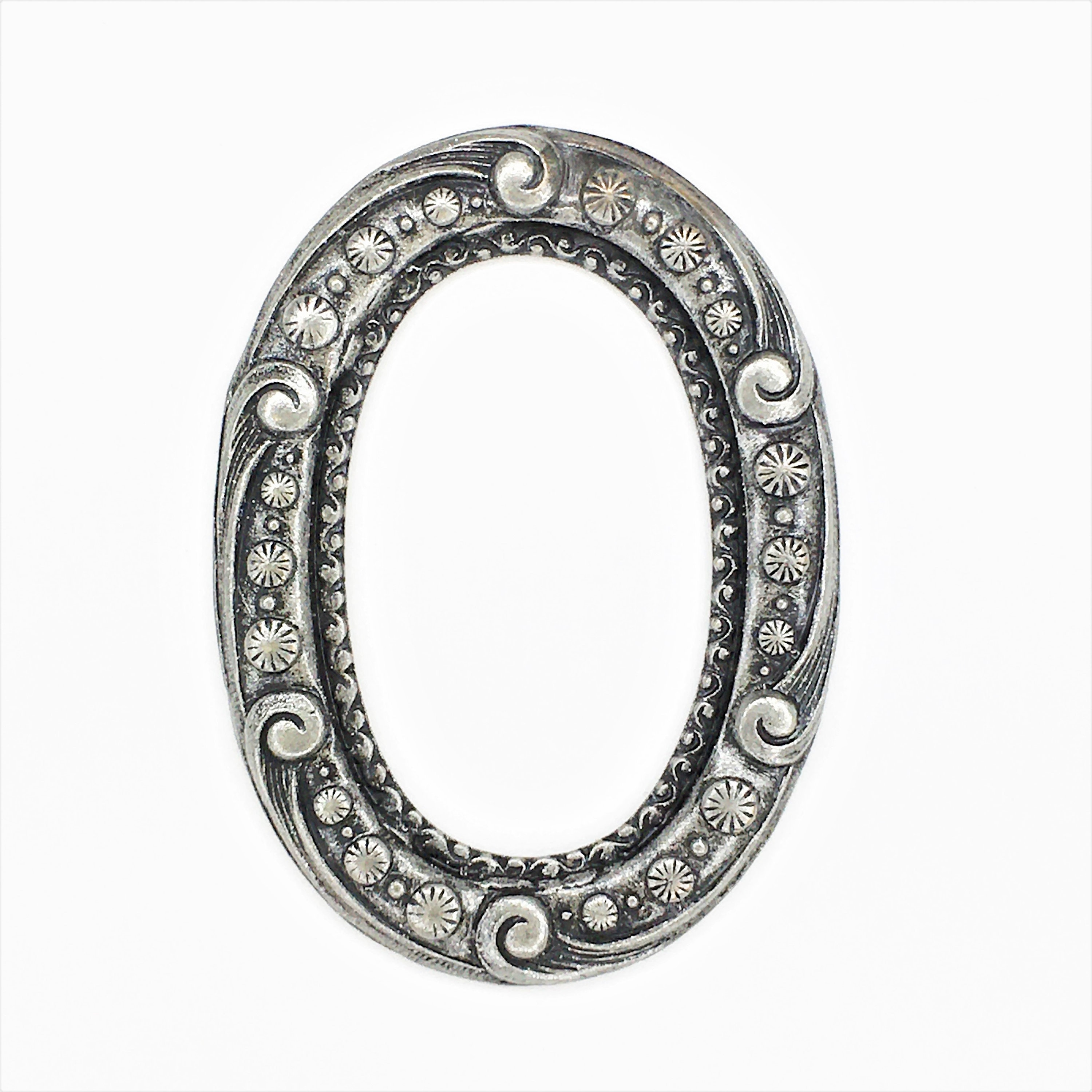 Miniature Ornate Oval Filigree Frame Antique Pewter 2 for | Etsy