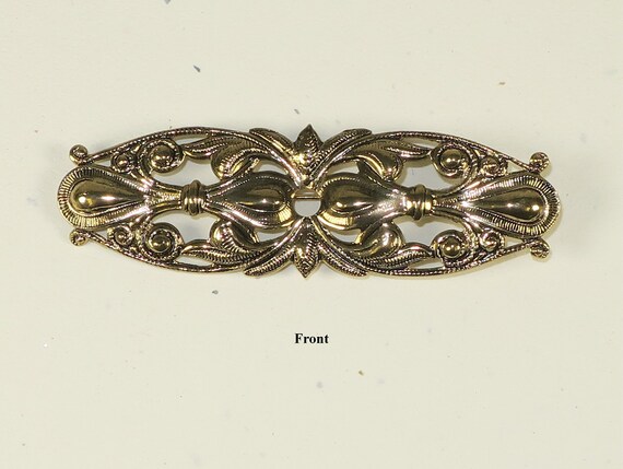 Ornate Metal Bar Pin 70 Mm Antique Gold Plate Over Brass | Etsy