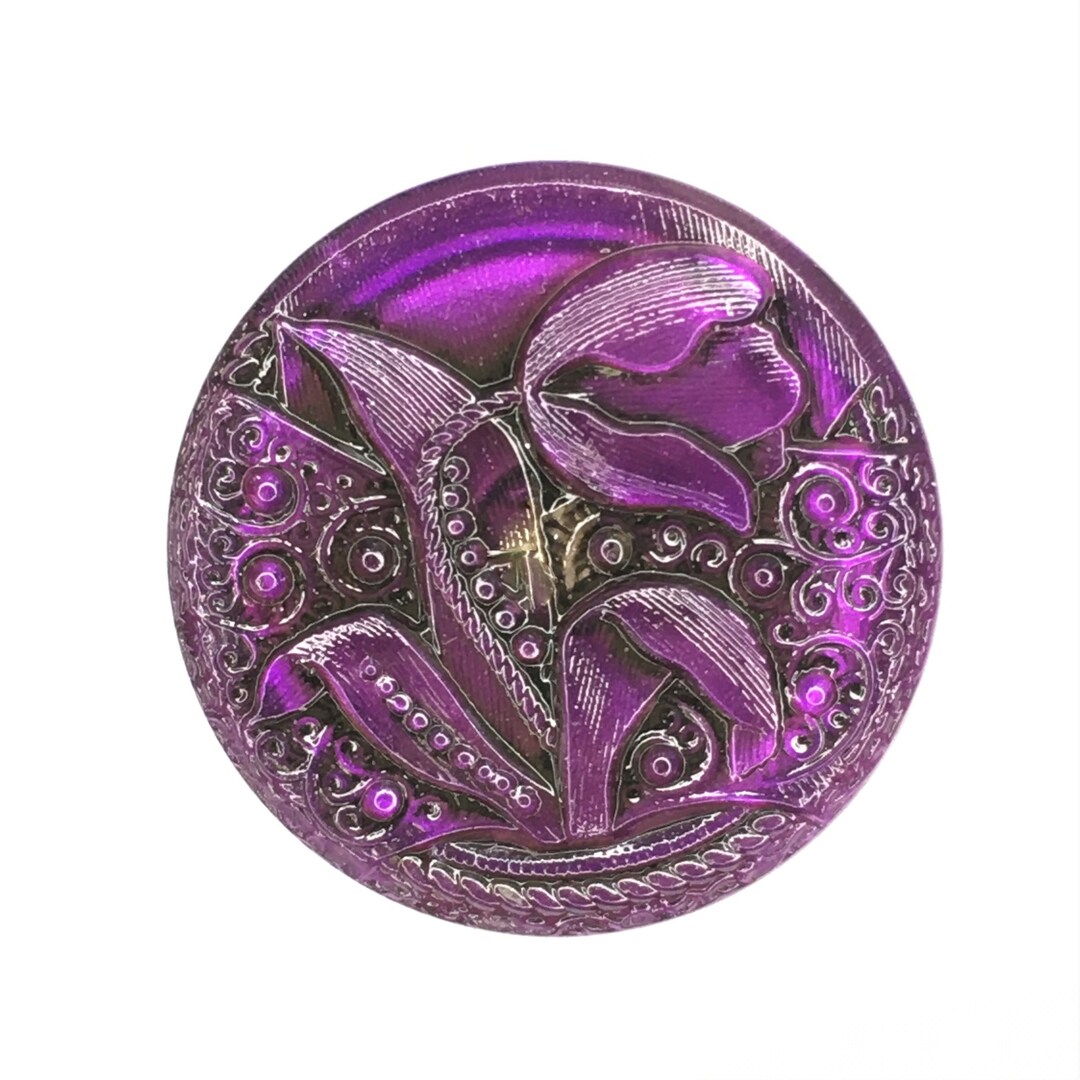 Lacy Glass Tulip Button/cabochon-1461 Purple - Etsy