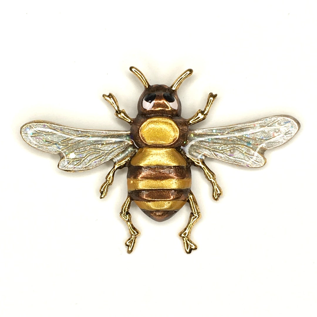 Jumbo Bee Button - Hand Painted - for Quilting, Crafters, Scrapbook ...