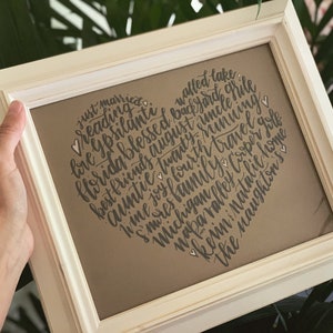 Personalized Calligraphy Heart - Etsy