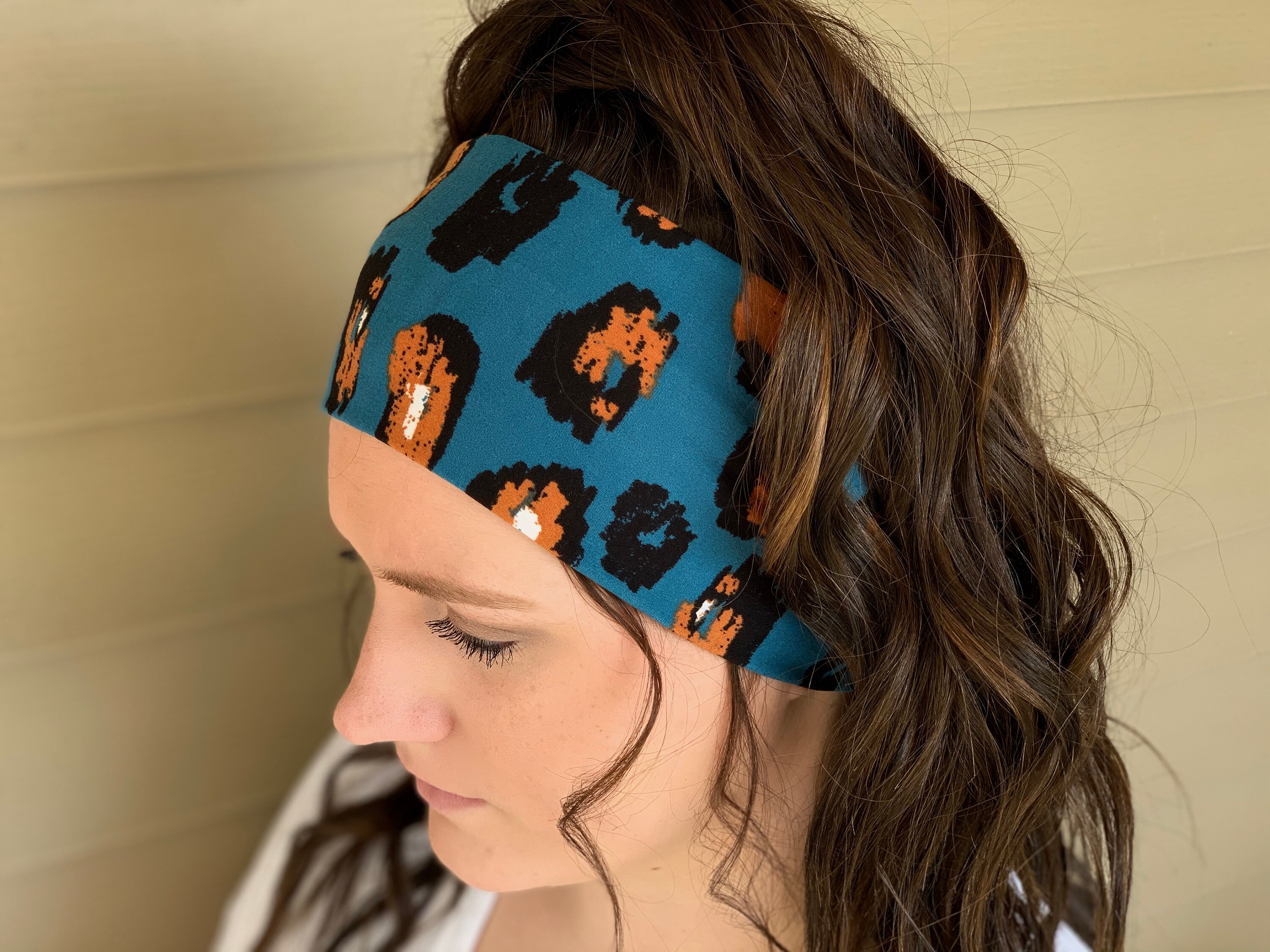 Headband Dark Cerulean Cheetah - Etsy