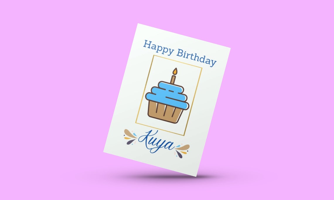 Happy Birthday Kuya Card Big Brother Digital Printable Card - Etsy