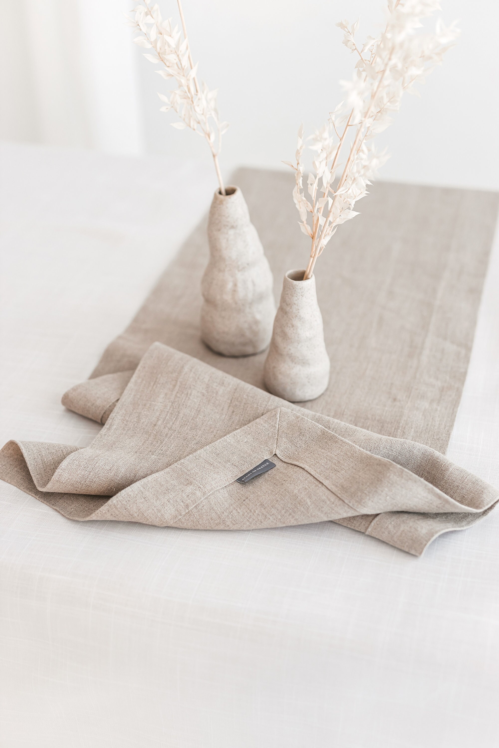 Hemp Table Runner Made From Thin Fabric, Long Table Runner, 2 Sided ...