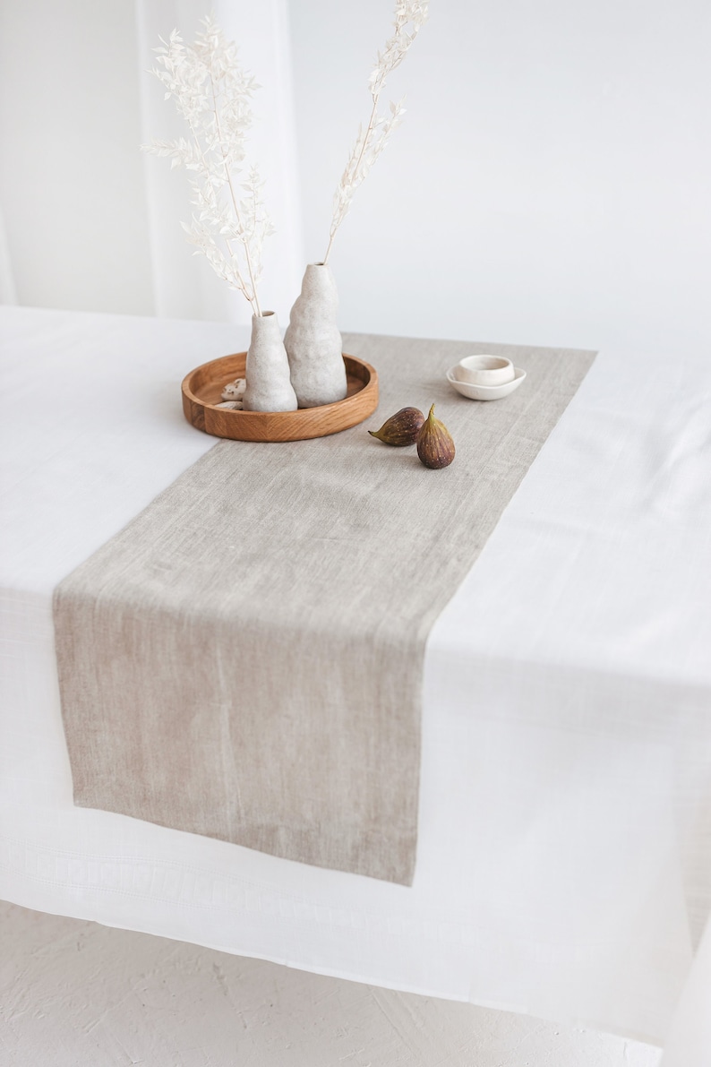 Hemp Table Runner Made From Thin Fabric, Long Table Runner, 2 Sided ...