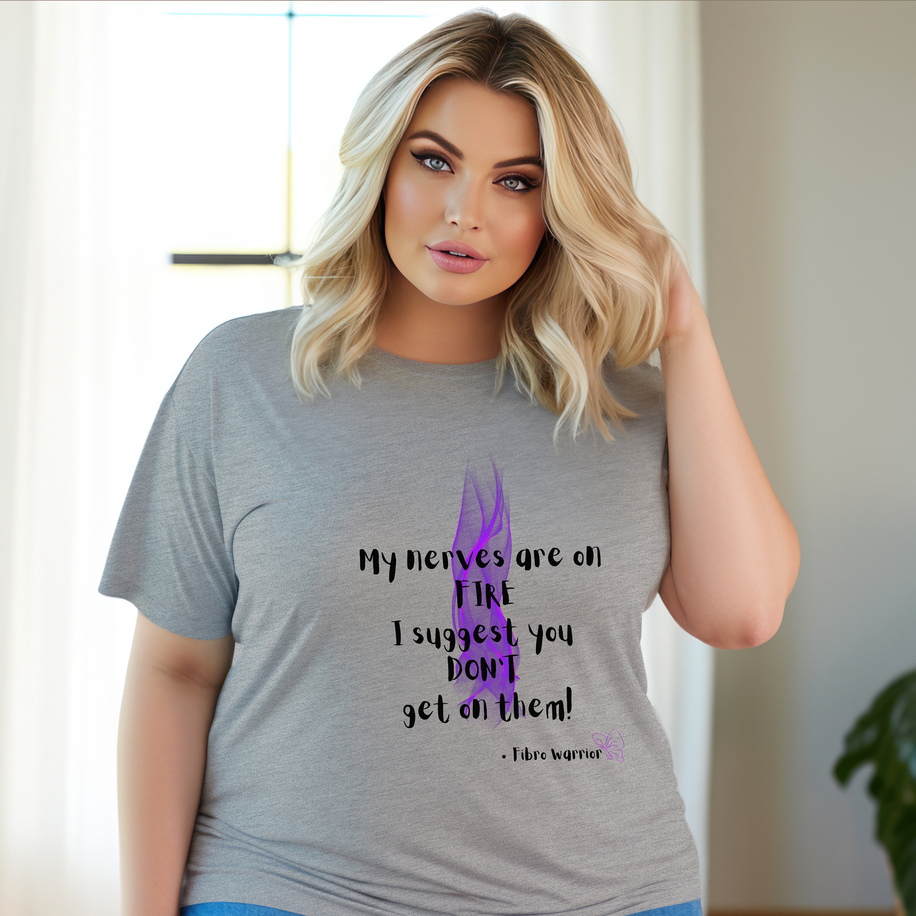 Fibromyalgia Shirt, Nerves on Fire Tee, Funny Fibromyalgia, Fibro ...