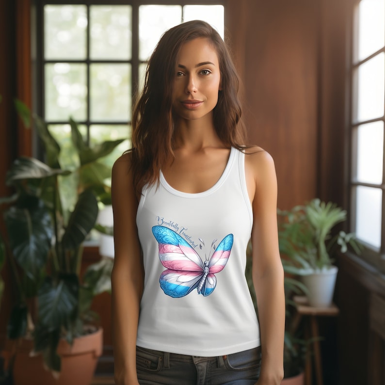 Beautifully Transformed Transgender Butterfly Racerback Tank Top ...