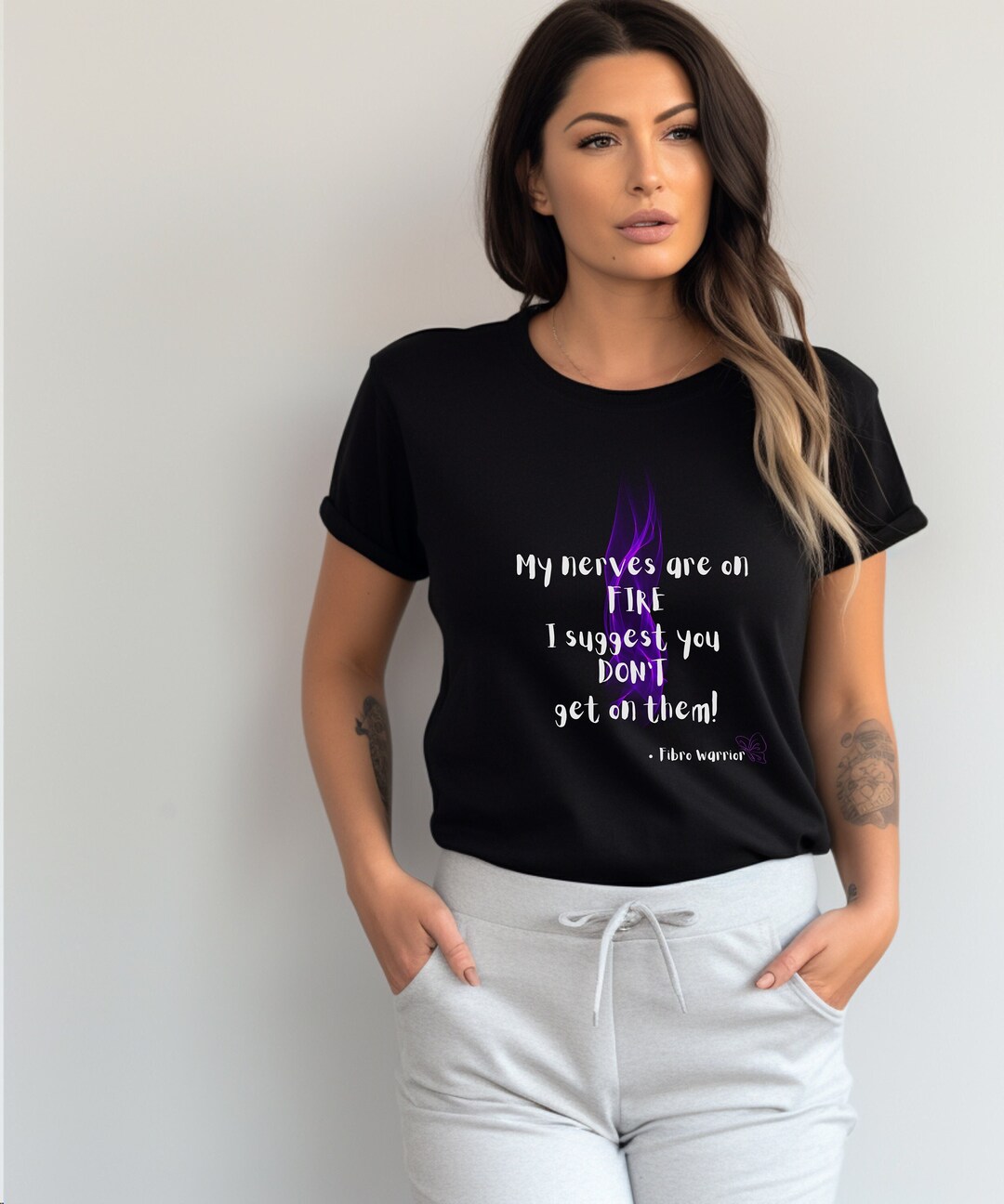 Fibromyalgia Shirt, Nerves on Fire Tee, Funny Fibromyalgia, Fibro ...