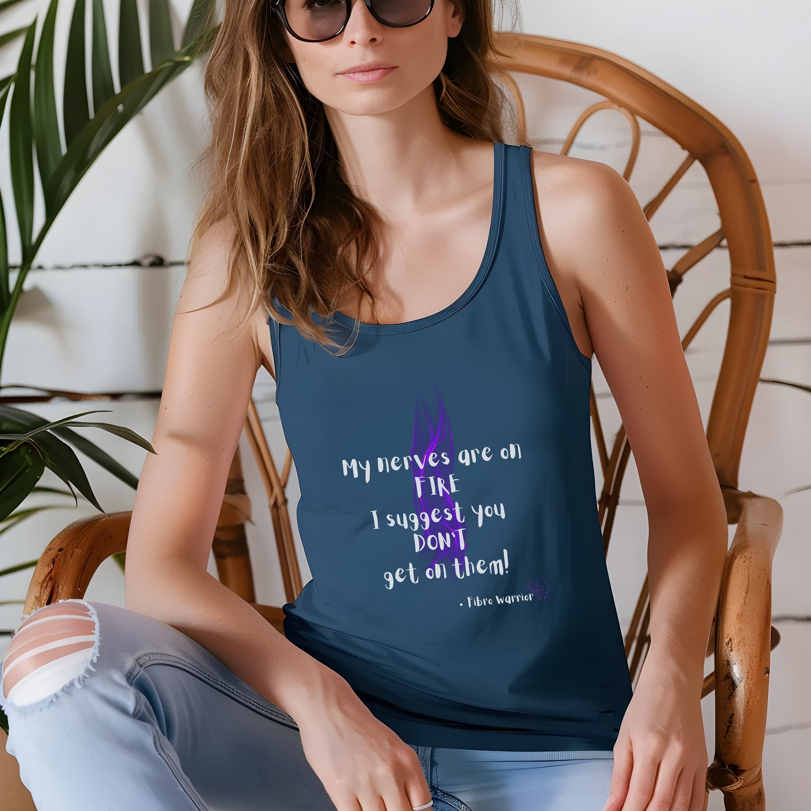 Fibromyalgia Tank Top, Nerves on Fire Tank, Funny Fibromyalgia, Fibro ...