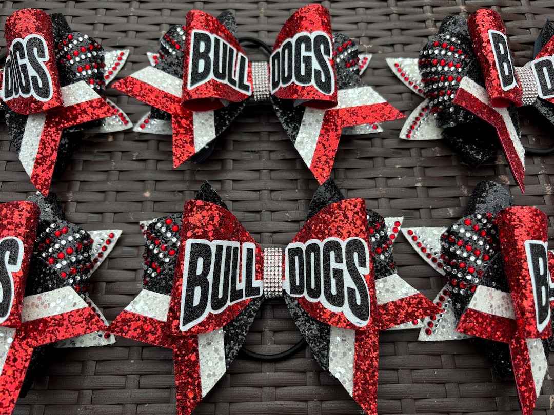 Team Orders Only//min Order 10+ Bows//the "sunrise" Bow/red Rhinestone ...