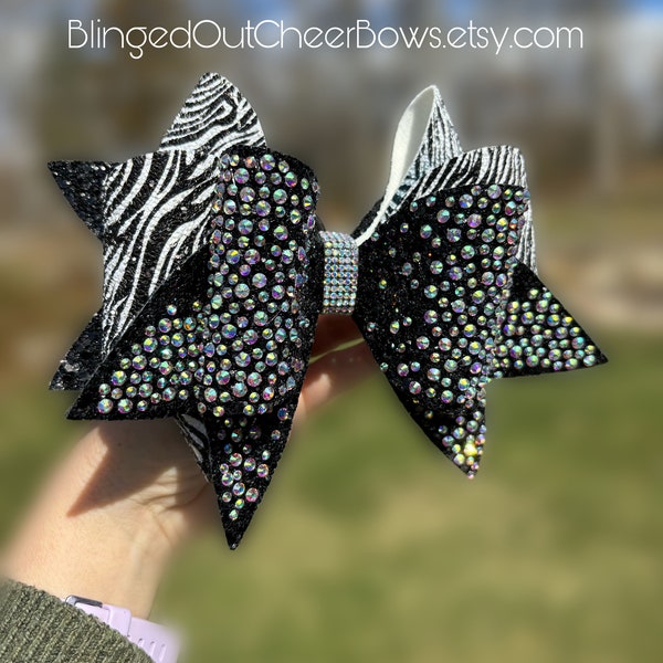 Zebra Cheer Bow - Etsy